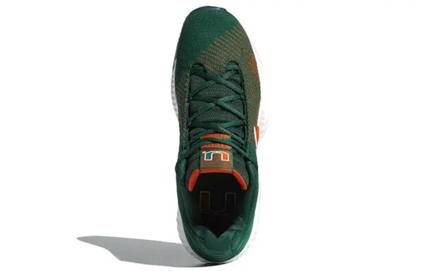 Adidas Pro Bounce 2018 Low 'miami Hurricanes' Sneakers - Green/white/orange