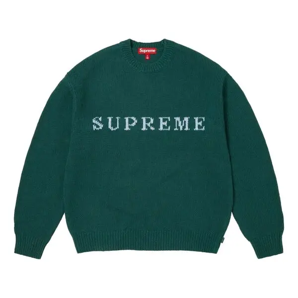 Supreme Contrast Logo Sweater - Pine