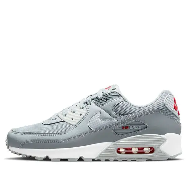 Nike Max 90 "light Smoke Grey Red" Sneakers - Light Gray/red