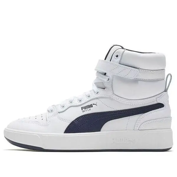 PUMA Sky Lx Mid High Top Sneakers - White/blue
