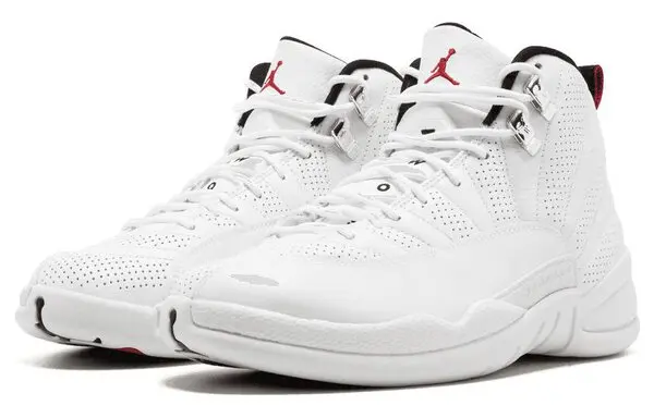 JORDAN 12 Retro High Top Sneakers - White/red/black