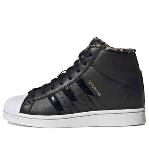 Adidas Superstar Up "faux Leopard Fur - Black
