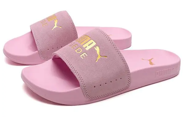 PUMA Leadcat 2.0 Suede Slides - Pink/gold