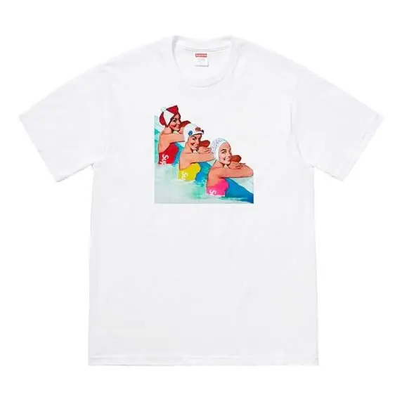 Supreme Ss18 Swimmers Tee Printing Short Sleeve - White