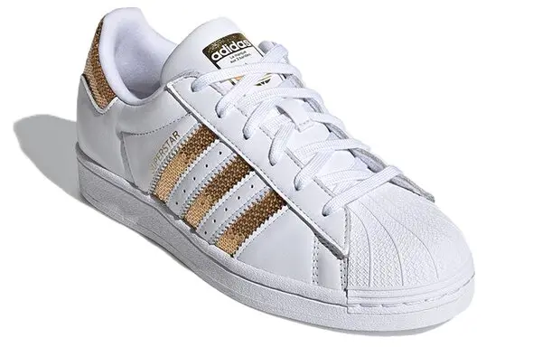 Adidas Superstar Sneakers With Gold Sequins