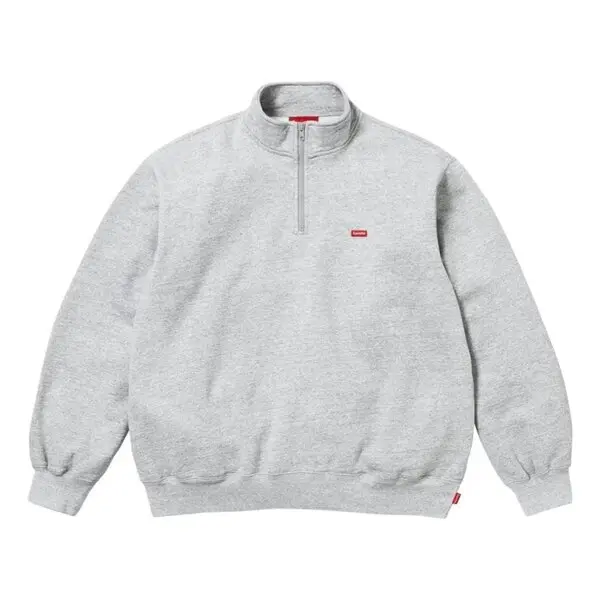 Supreme Small Box Half Zip Pullover - Heather Grey