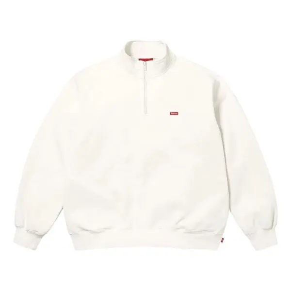 Supreme Ss26 Small Box Half Zip Pullover - White