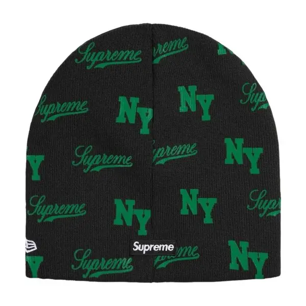 Supreme X New Era Ss26 Monogram Beanie - Black