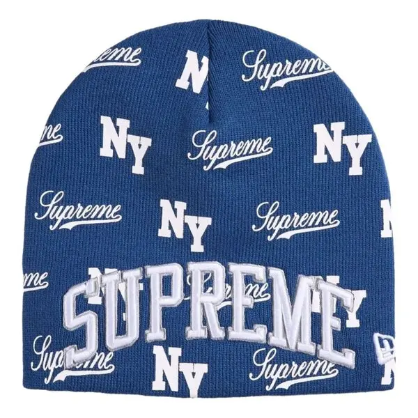 Supreme X New Era Ss26 Monogram Beanie - Royal
