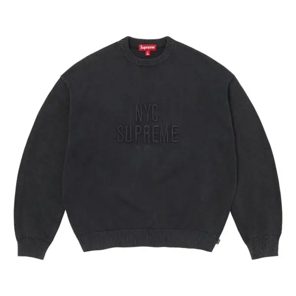 Supreme Overdyed Raised Sweater - Black