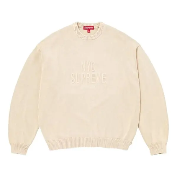 Supreme Ss26 Overdyed Raised Sweater - Stone