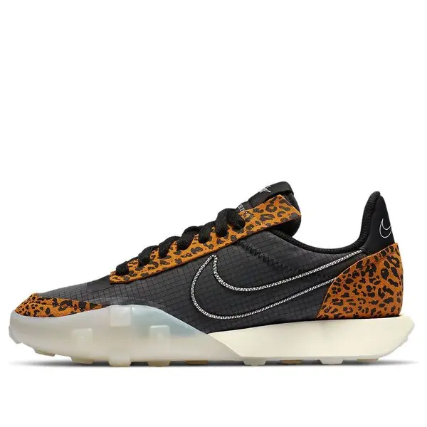 Nike Waffle Racer 2x Leopard Print Sneakers - Black/yellow