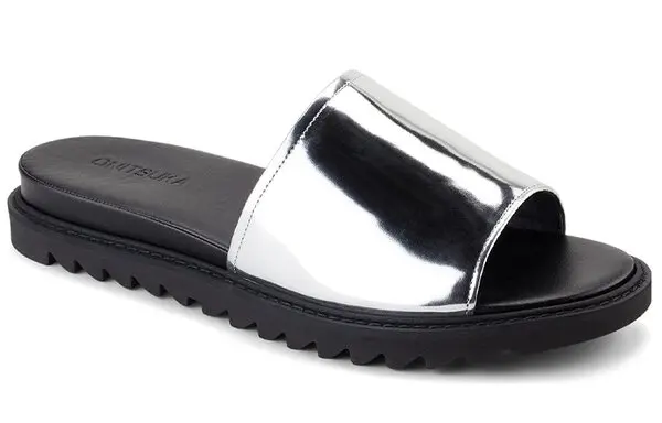 Onitsuka Tiger Slider-s Slide Sandals - Silver/black