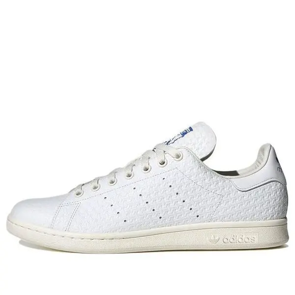 Adidas Stan Smith Low Top Sneakers With Debossed Geometric Print - White
