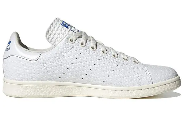 Adidas Stan Smith Low Top Sneakers With Debossed Geometric Print - White