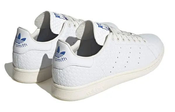 Adidas Stan Smith Low Top Sneakers With Debossed Geometric Print - White