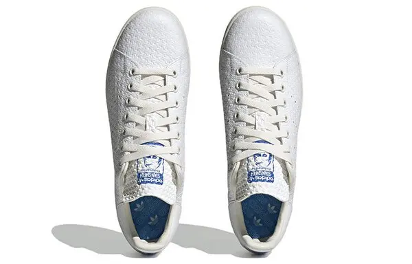Adidas Stan Smith Low Top Sneakers With Debossed Geometric Print - White