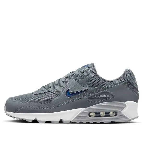 Nike Max 90 Jewel "grey Royal Blue" Athletic Sneakers - Grey/royal Blue
