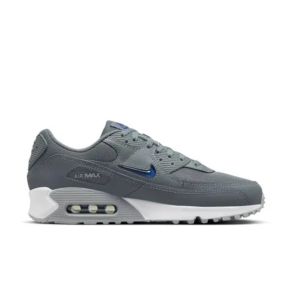 Nike Max 90 Jewel "grey Royal Blue" Athletic Sneakers - Grey/royal Blue