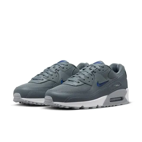 Nike Max 90 Jewel "grey Royal Blue" Athletic Sneakers - Grey/royal Blue