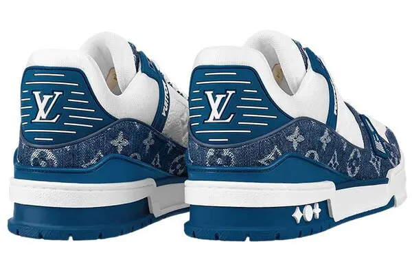 LOUIS VUITTON Trainers With Denim Monogram - White/navy