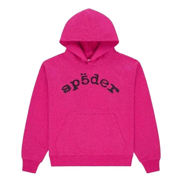 SP5DER Rhinestone Hoodie - Pink