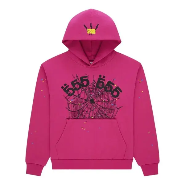 SP5DER Angel Number Hoodie - Pink