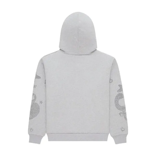 SP5DER Rhinestone Beluga Hoodie - Heather Grey