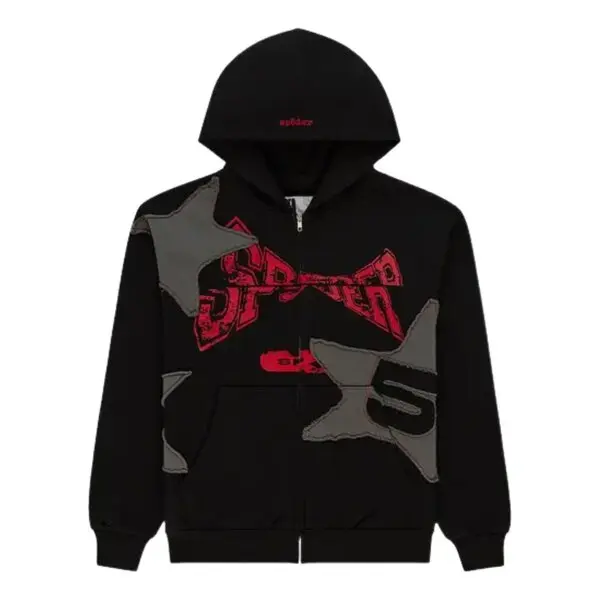 SP5DER Big Star Full Zip Hoodie - Black