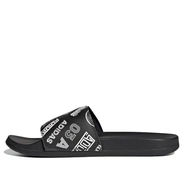 Adidas Adilette Comfort Slides With All-over Logo Detailing - Black