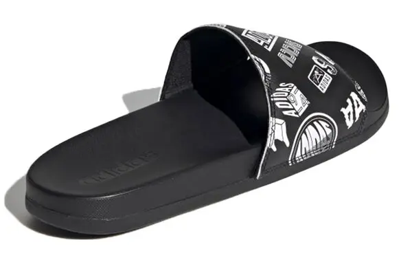 Adidas Adilette Comfort Slides With All-over Logo Detailing - Black