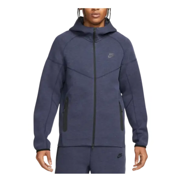 Nike Tech Fleece Windrunner Full-zip Hoodie 'obsidian Heather Black - Obsidian Heather/black
