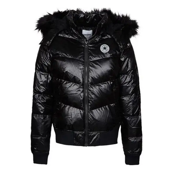 CONVERSE Down Puffer Jacket With Fur Trim