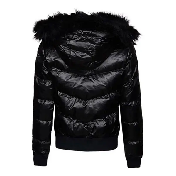 CONVERSE Down Puffer Jacket With Fur Trim