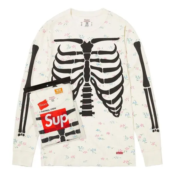 Supreme X Hanes Bones Thermal Crew - Floral