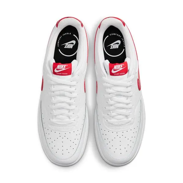 Nike Court Vision Low Swoosh Print Sneakers - White/red