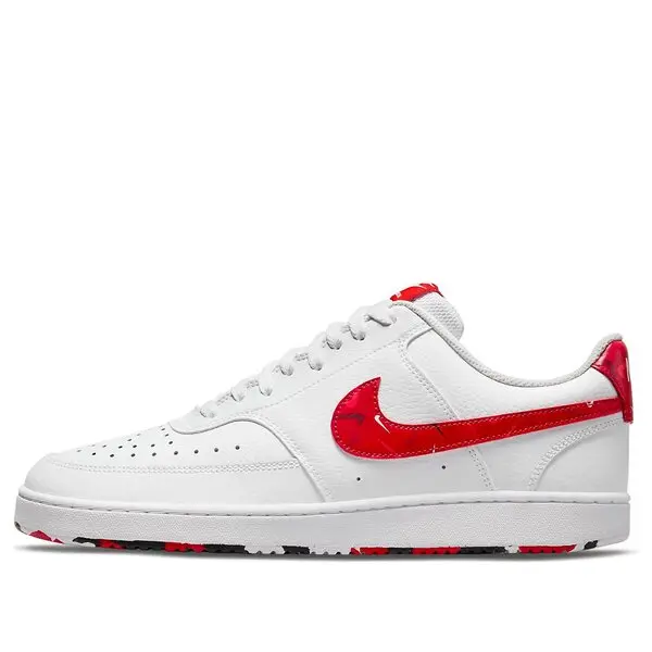 Nike Court Vision Low Swoosh Print Sneakers - White/red
