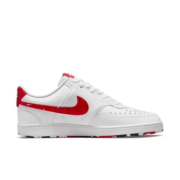 Nike Court Vision Low Swoosh Print Sneakers - White/red