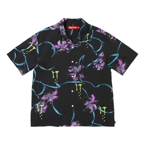 Supreme Ss26 Aoi Lilies S/s Shirt - Black