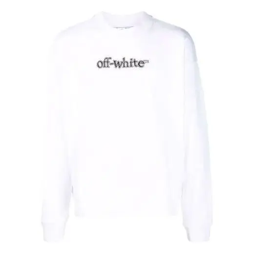 Off-White Logo Alphabet Print Round Neck Pullover - White