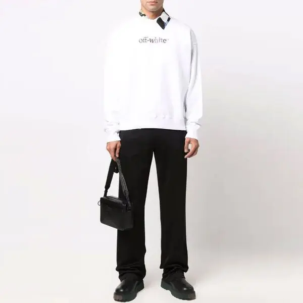 Off-White Logo Alphabet Print Round Neck Pullover