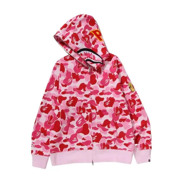 A BATHING APE Abc Camo 2nd Shark Full Zip Hoodie - Pink