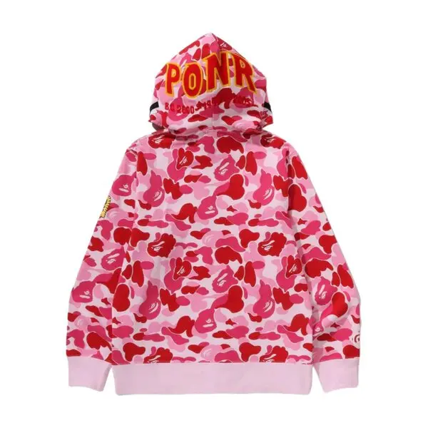 A BATHING APE Abc Camo 2nd Shark Full Zip Hoodie - Pink