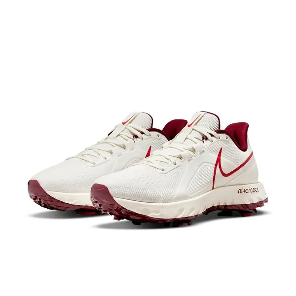 Nike React Infinity Pro Golf Shoes - Cream/red
