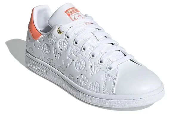 Adidas Stan Smith Embossed Graphics Sneakers - White/orange