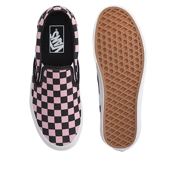 VANS Classic Slip-on Checkerboard Sneakers - Pink/black