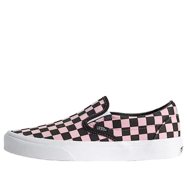 VANS Classic Slip-on Checkerboard Sneakers - Pink/black