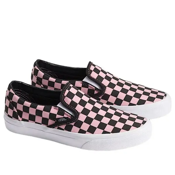 VANS Classic Slip-on Checkerboard Sneakers - Pink/black