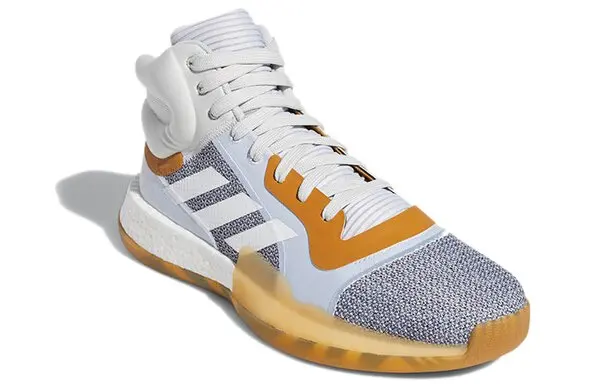 Adidas Marquee Boost High Top Sneakers - Gray/white/yellow