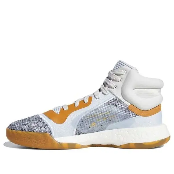 Adidas Marquee Boost High Top Sneakers - Gray/white/yellow